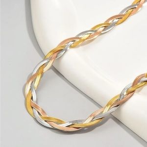 Jewelry | Stainless Steel Tricolor Braided Necklace | Poshmark